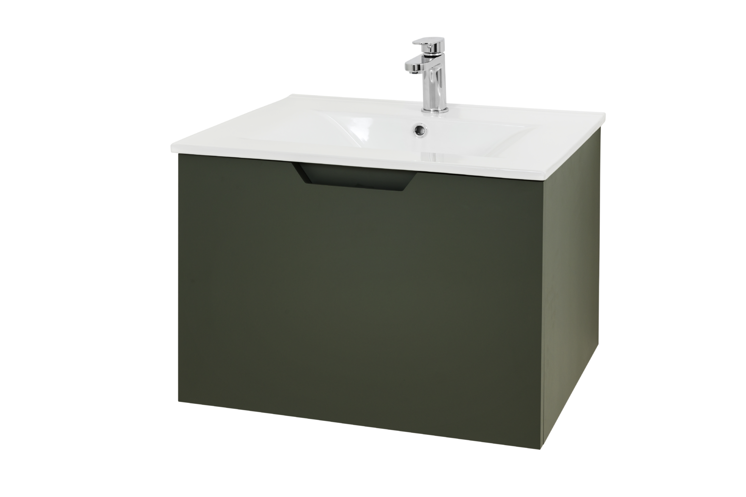 Aston 600mm 1 Drawer Sage Green W/H - Midleton Tiles
